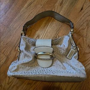 Guess | Bags | Guess Beige Canvas Bag | Poshmark